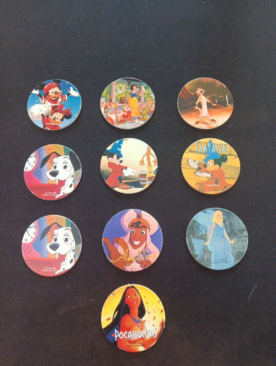Official Walt Disney POGS Set of 10 – Vintage and Glamor